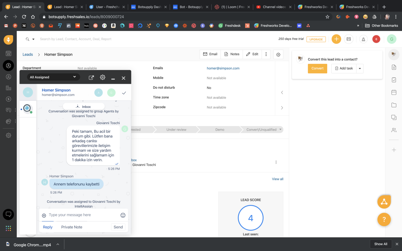 Freshsales Classic BotSupply Integration | Freshworks Marketplace