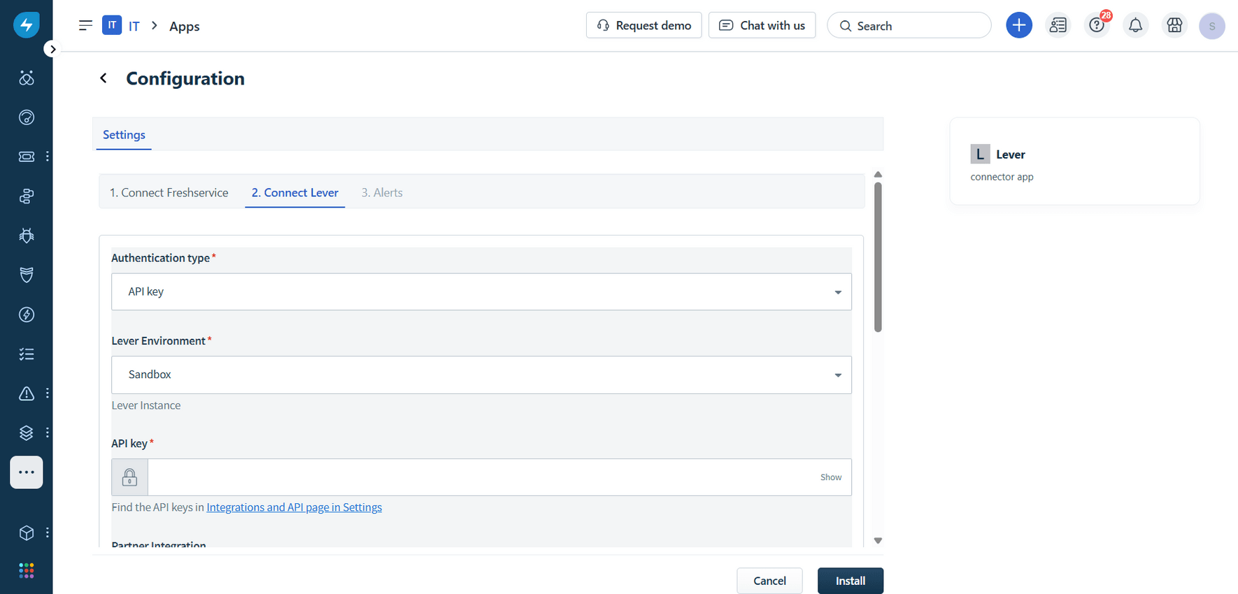 Freshservice Lever Connector App Integration | Freshworks Marketplace